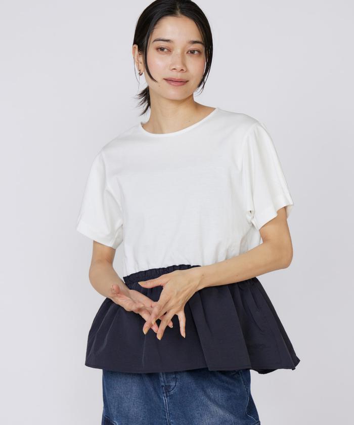 《大きいサイズ》ドッキングペプラムカットソー(508156503) | イネド(INED) - d fashion
