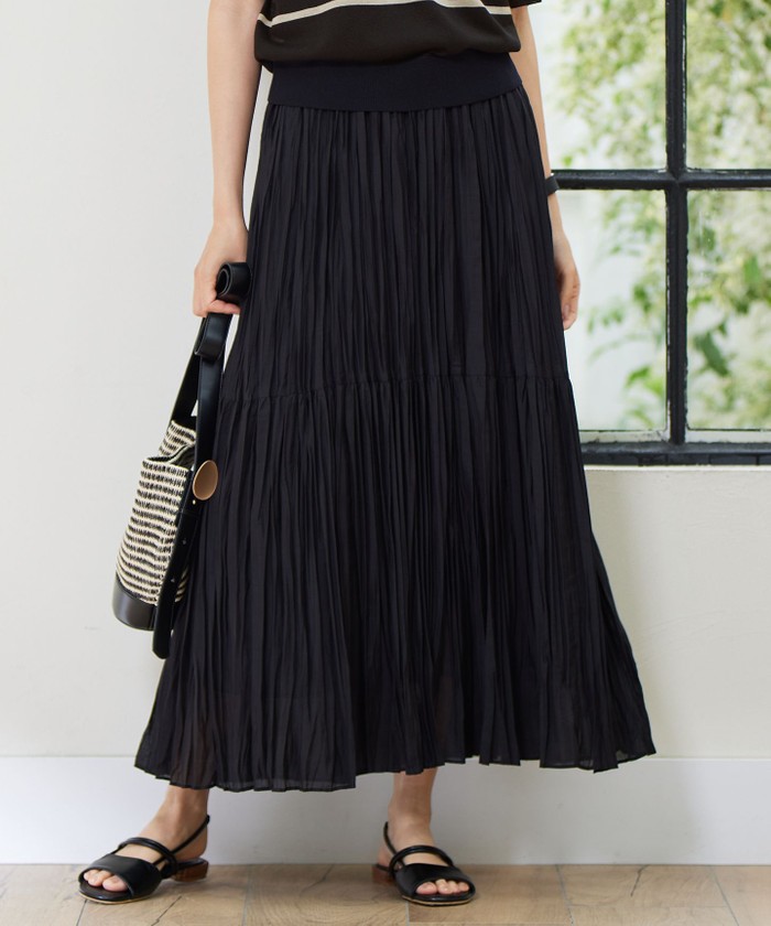 SHIHOさん着用・接触冷感・洗える】ハンドワッシャープリーツ SHIHOさん着用・接触冷感・洗える】ハンドワッシャープリーツ