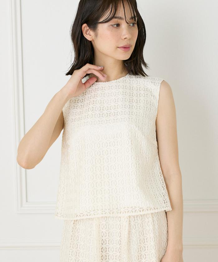 《大きいサイズ》ノースリーブレースブラウス(508173474) | イネド(INED) - d fashion