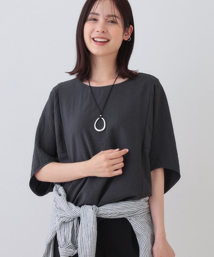 【セール】インディヴィ INDIVI 【洗える／5分袖／UVケア／SETUP可能】モモンガスリーブブラウス(508222117) | インディヴィ(INDIVI) - d fashion