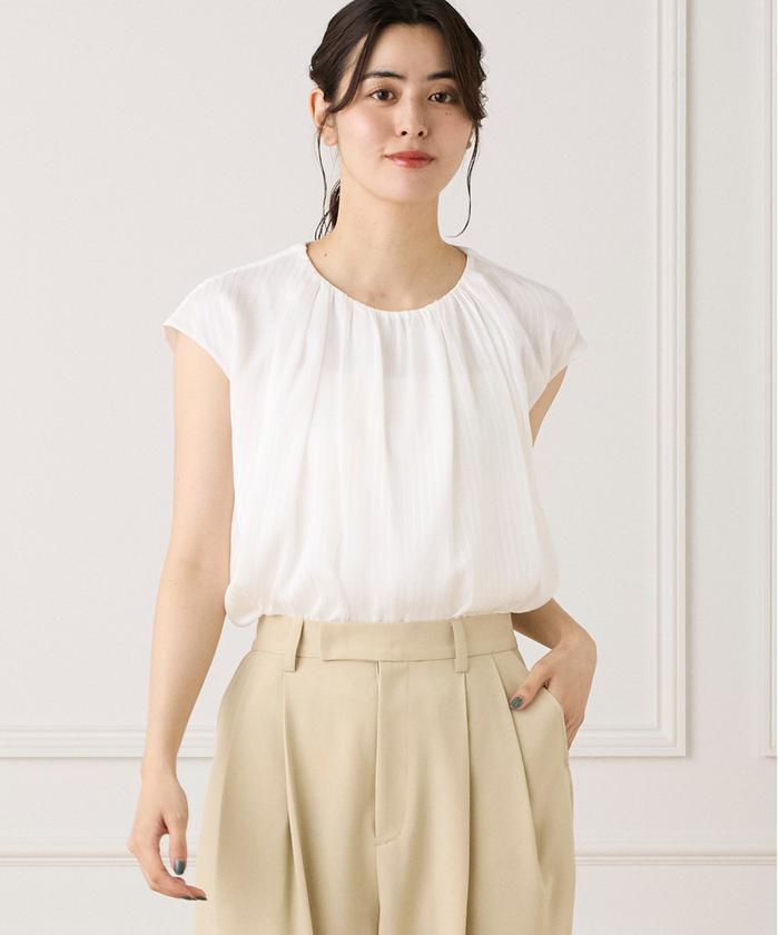 イネド INED 《大きいサイズ》シアーストライプブラウス(508241314) | イネド(INED) - d fashion